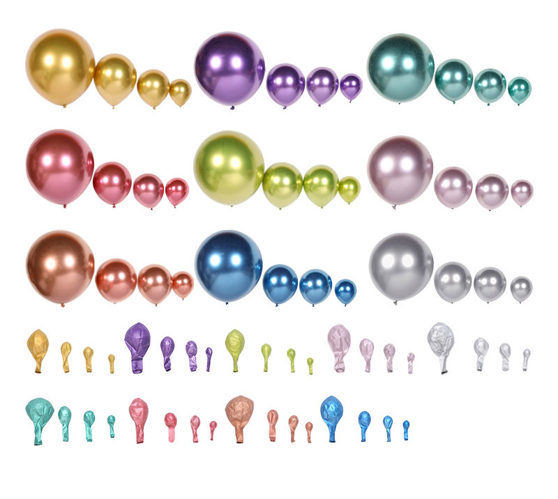 5 inch / 10 inch / 12 inch / 18 inch Chrome Metallic Latex Party ...
